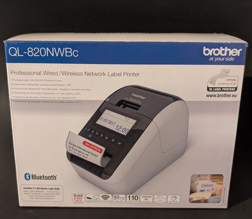 Brother QL-820NWBc Etikettendrucker + DK-11208 Rolle (Neu und ...