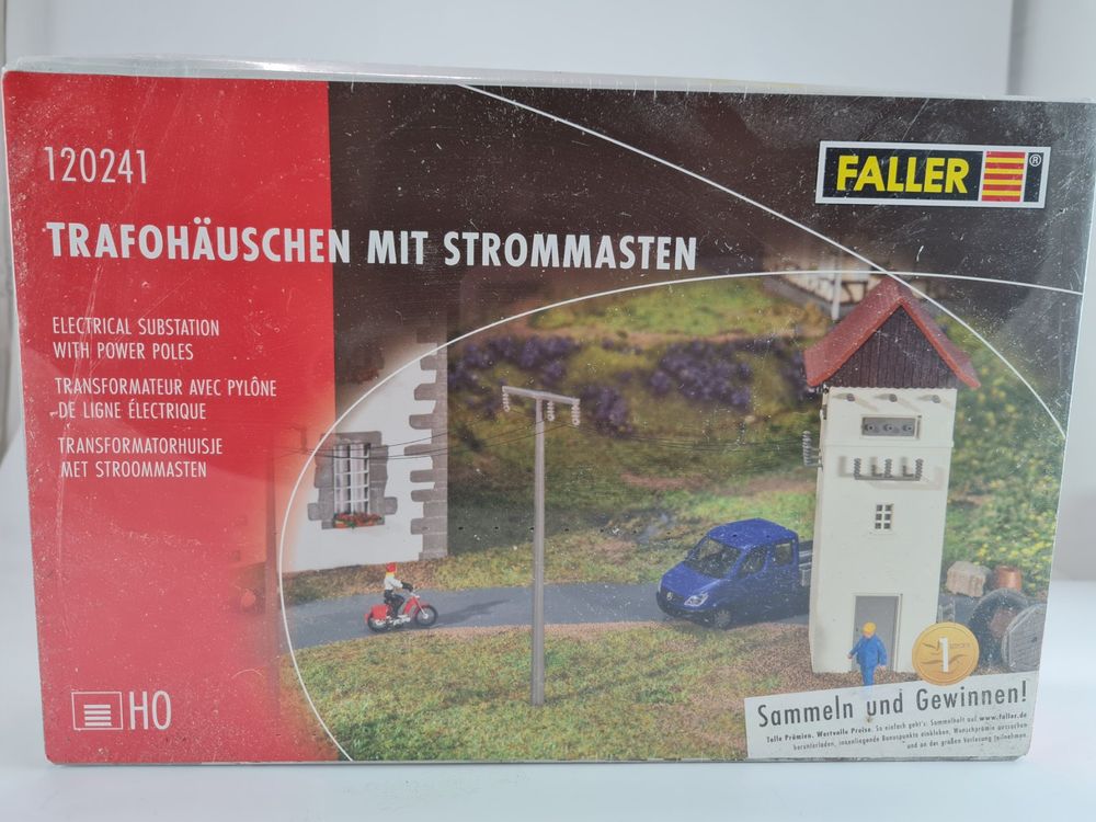 FALLER 120241 Trafohäuschen mit Strommasten H0 1:87 (Neu (gemäss ...