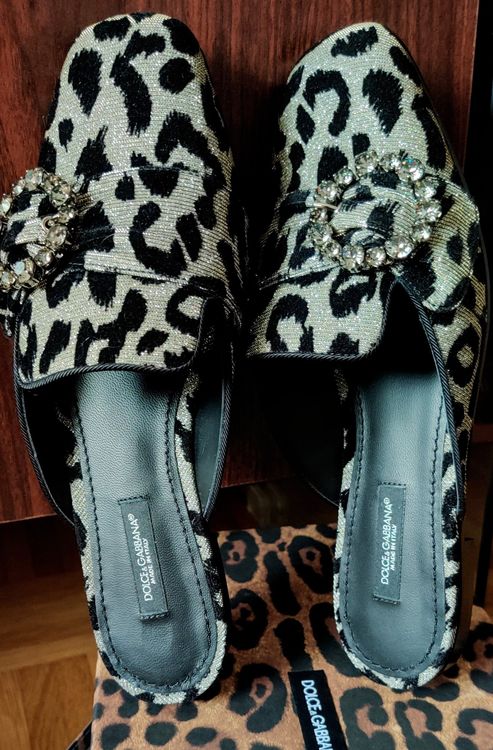 DOLCE GABBANA Leopard Crystal Embellished Mules New | Kaufen auf Ricardo