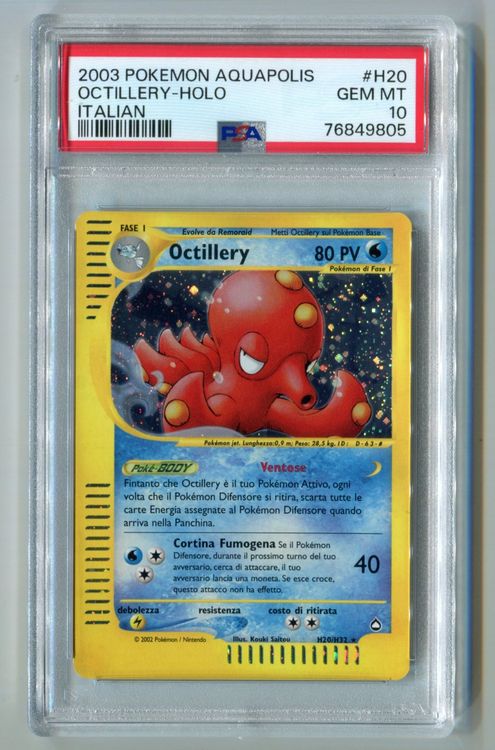 PSA 10 Octillery Holo Aquapolis H20/H32 Pokémon Italian (Neu (gemäss ...