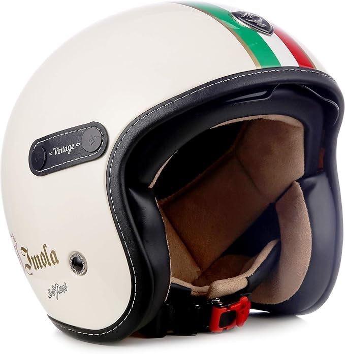 Jet-Helm, Retro Vespa Roller Mottorad-Helm mit Sonnenvisier (Neu ...