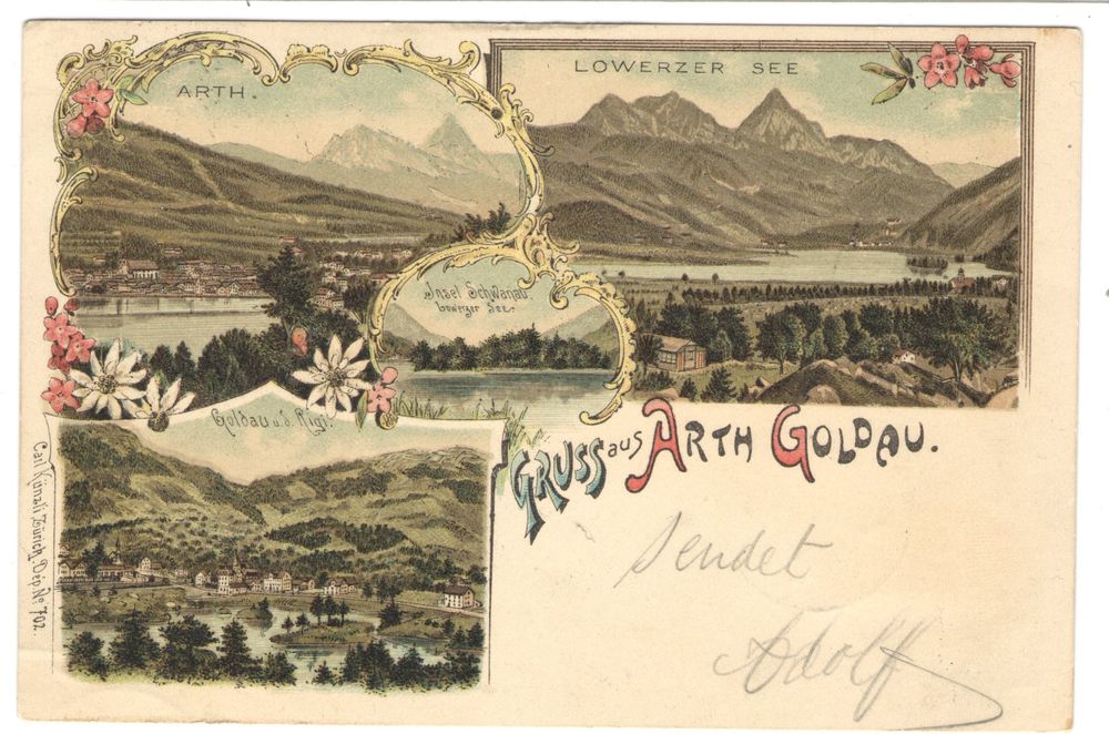 4-Bild Lithokarte 'Gruss aus Arth-Goldau' (Gebraucht) in Kerns für CHF ...