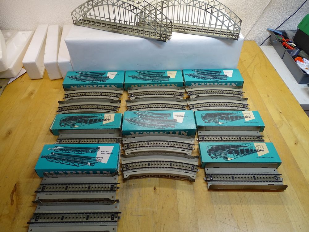 Märklin 7163 + 7167+7161+7168 Brücken und Rampen, H0,WS/AC (Gebraucht ...