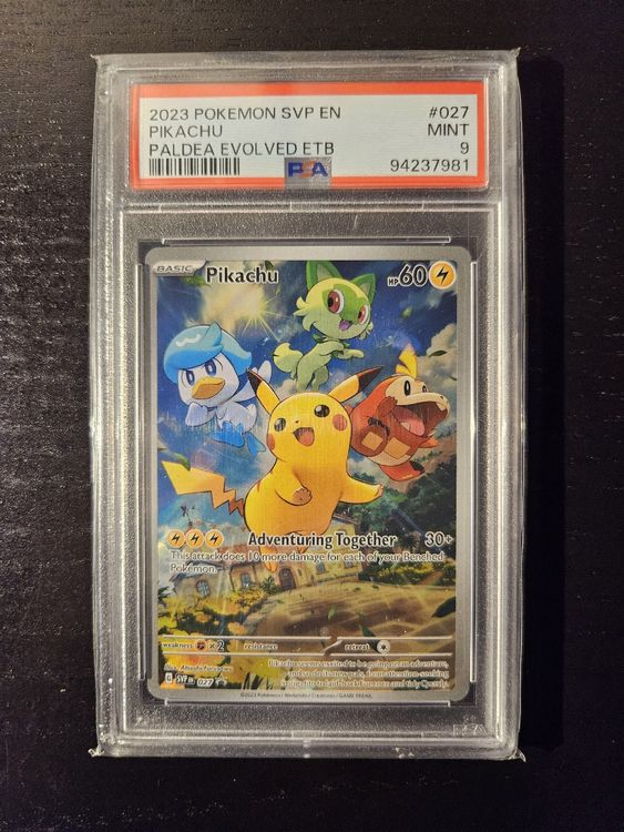 PSA 9 Pikachu 027 Paldea Evolved SVP EN 2023 Pokemon (Neu (gemäss ...