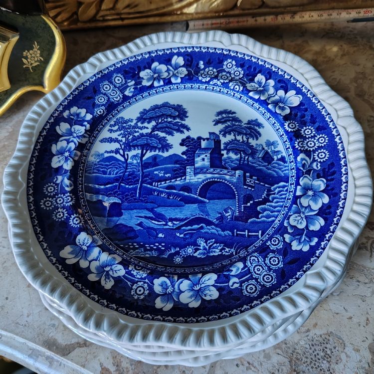 Spodes Tower Blue, Copeland Essteller, Durchmesser 27 cm X6 (Gebraucht ...