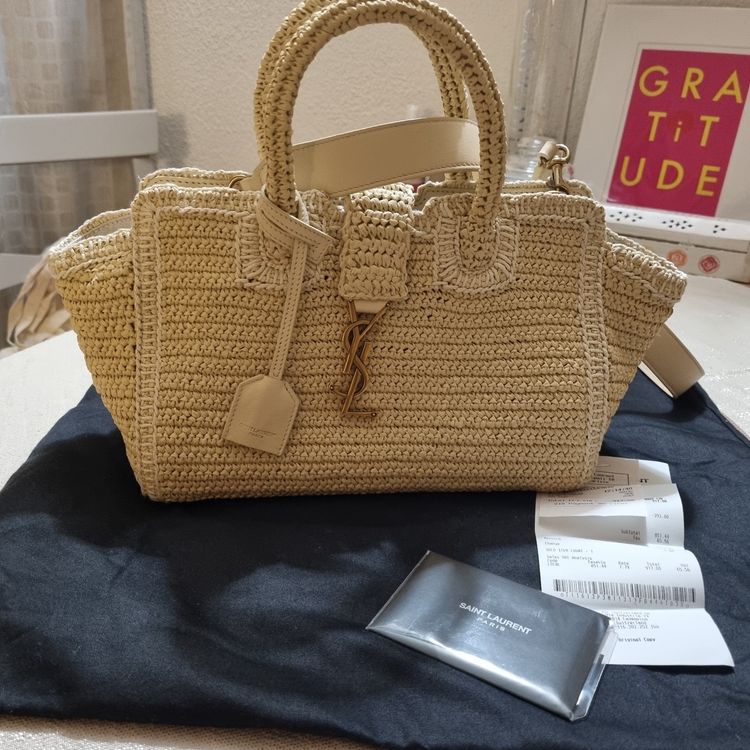 YSL Downtown Cabas Raffia Crossbody Bag (Neu (gemäss Beschreibung)) in ...