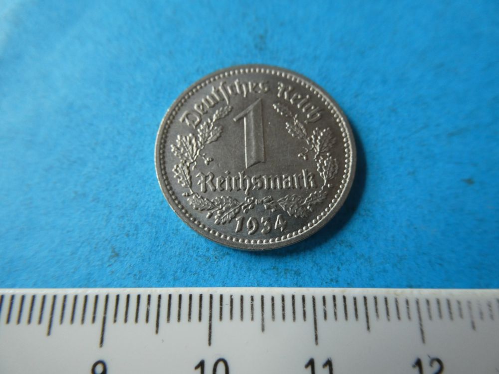 Dt. Reich 1934 D, 1 Reichsmark (Gebraucht) in Hinterforst für CHF 1 – mit Lieferung auf Ricardo ...