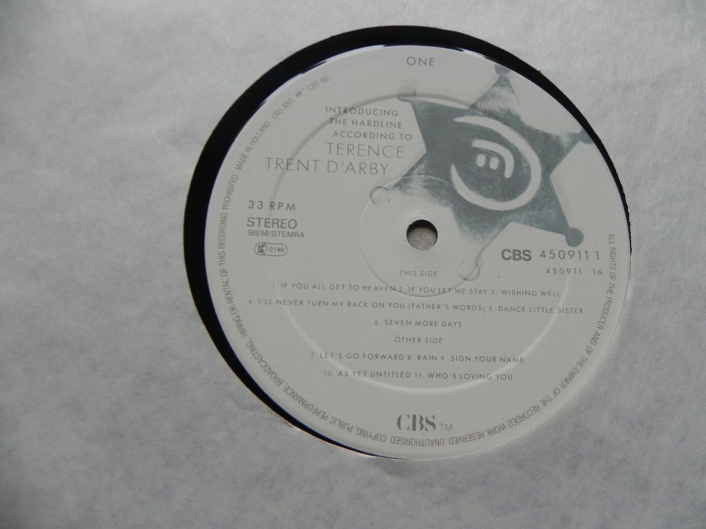 LP USA R & B Sänger Terence Trent D`Arby 1987 Debut Album | Kaufen auf ...