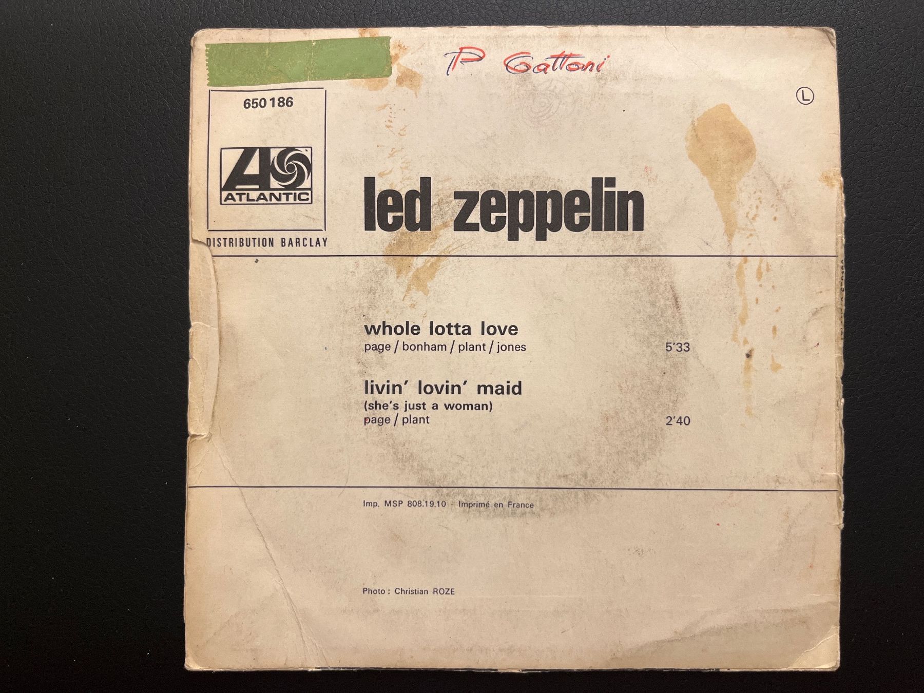 Led Zeppelin – Whole Lotta Love – 45 tours – Vinyl 7" (D'occasion) à ...