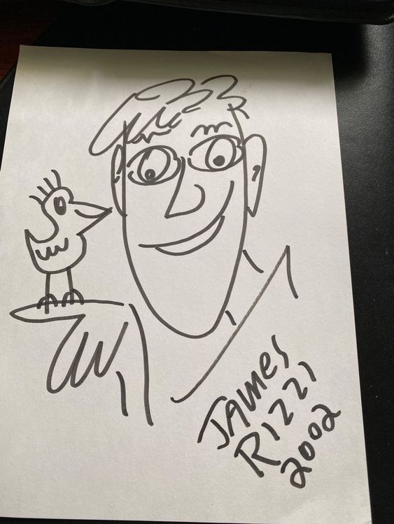 James Rizzi Original Zeichnung signiert, mit Vogel von Rizzi | Kaufen ...