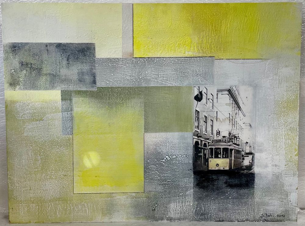 Grosse Moderne Abstrakte Mischtechnik Collage Sig. S.Beki | Kaufen auf Ricardo