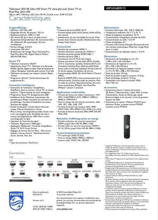 Philips 6800 series 40” Téléviseur LED 4K Ultra HD Smart TV (Gebraucht ...