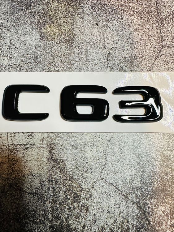 Mercedes AMG C63 Emblem Schriftzug Logo aus ABS NEU schwarz (Neu und ...
