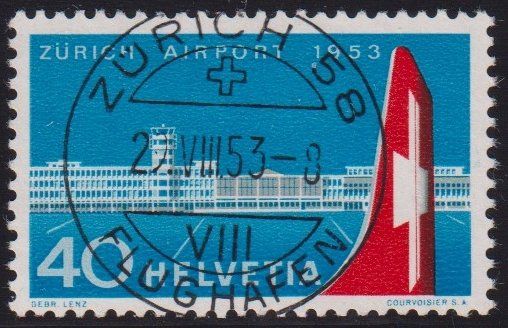 Freimarke 1953 Flughafen Kloten, ET-Vollstempel | Kaufen auf Ricardo