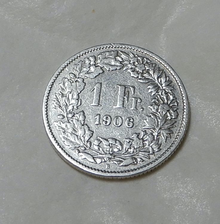 Silber Münze, 1906 , 1 Franken | Kaufen auf Ricardo