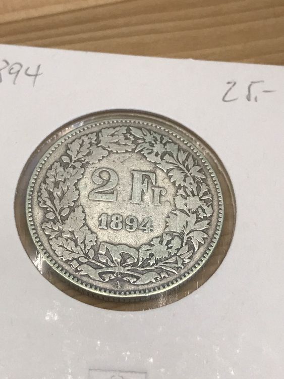 Münze 2 Franken 1894 | Kaufen auf Ricardo