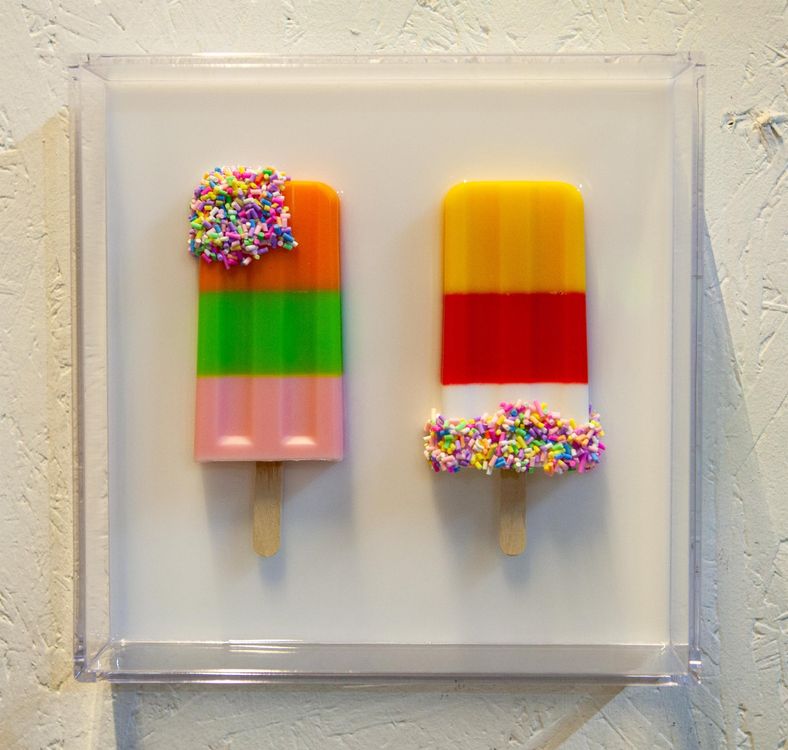 Gemälde, Pop Art, Eis am Stiel , Resinart, Unikat (Neu und ...