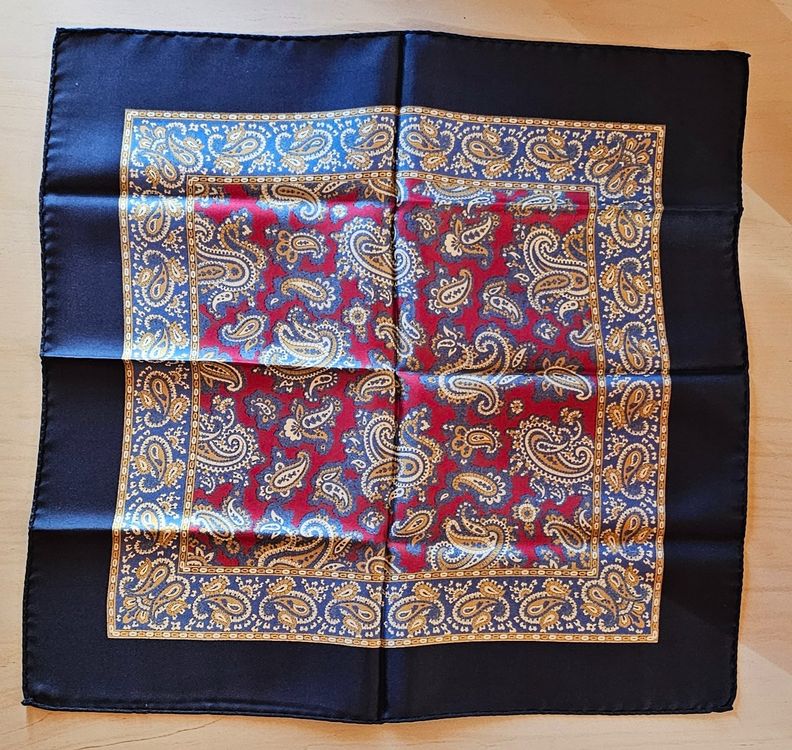 Pocket Square - paisley élégant bleu rouge | Kaufen auf Ricardo
