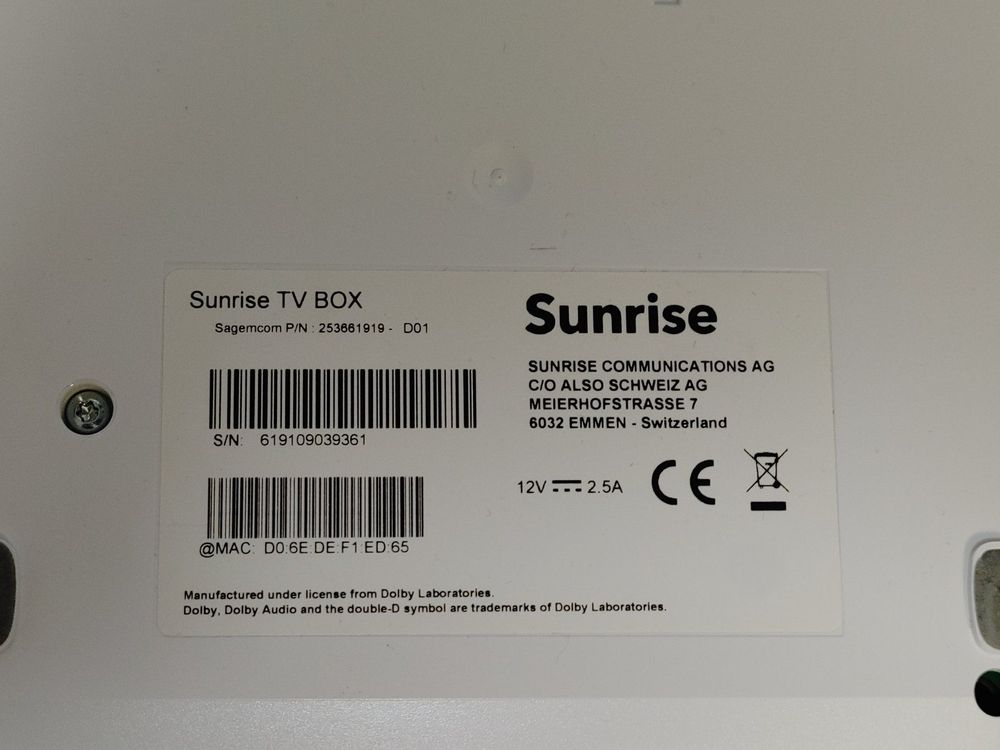 Sunrise Internet- und TV-Box (Gebraucht) in Uster für CHF 9 – mit ...