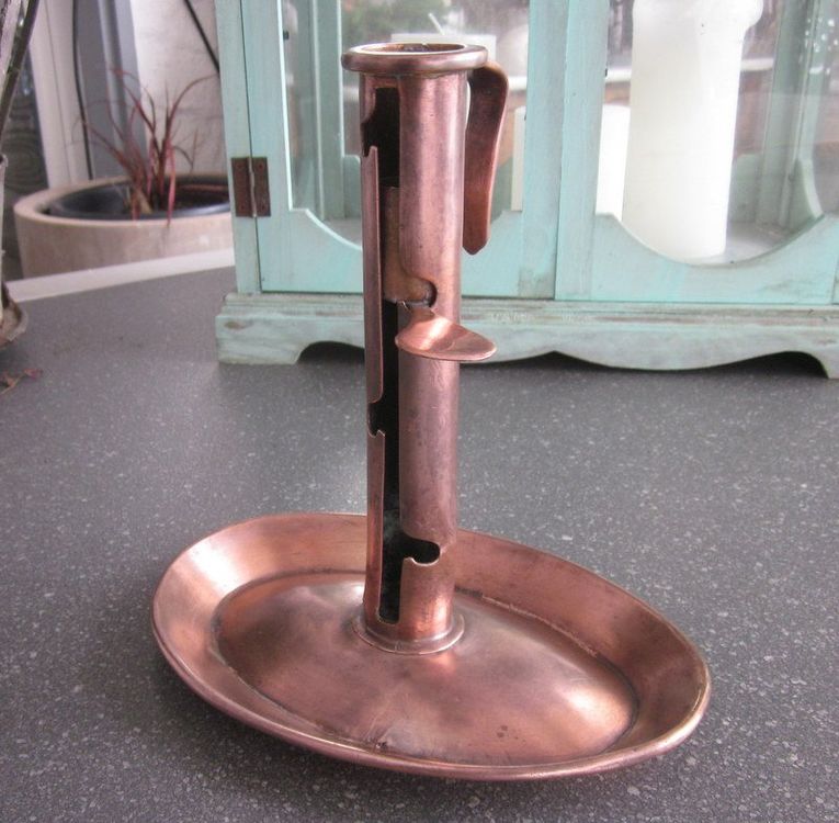 Biedermeier Kammerleuchter, Kupfer, handgetrieben höhenverst | Kaufen auf Ricardo