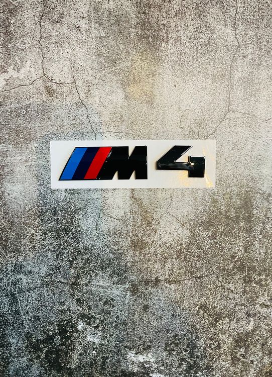 BMW M4 Emblem Logo Schriftzug NEU in Schwarz glänzend (Neu und ...