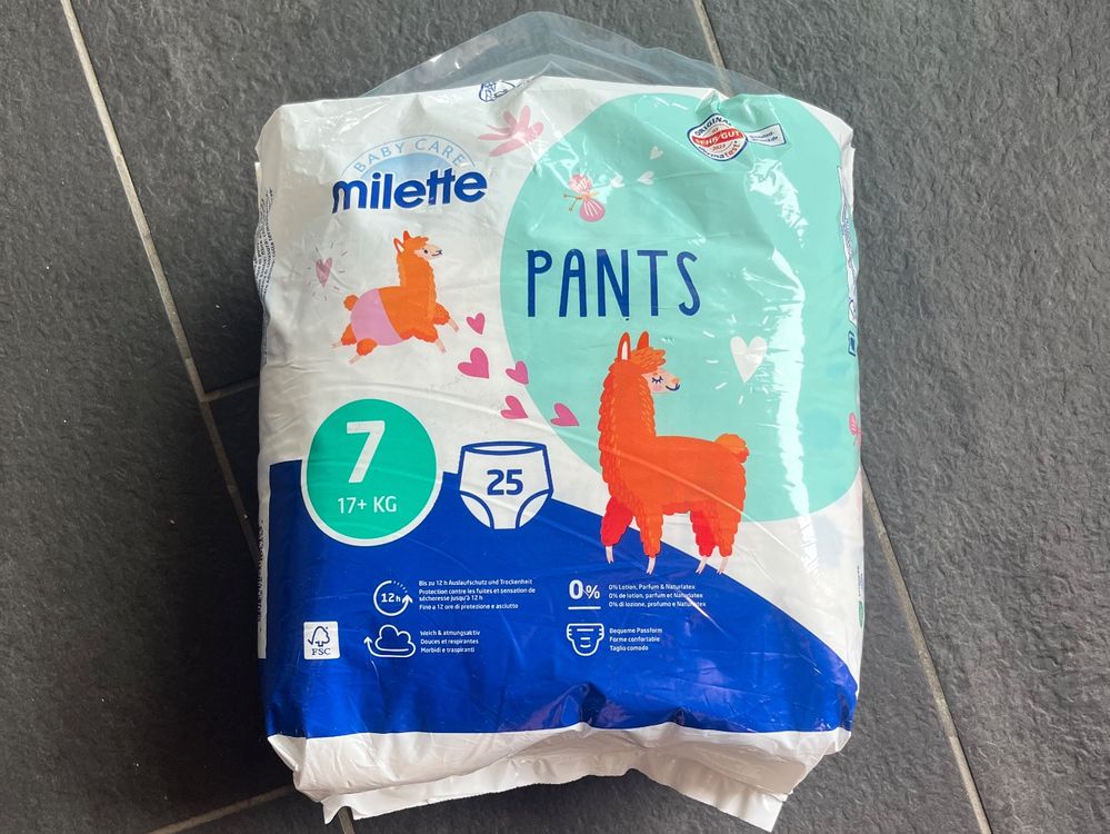 Milette Pants Gr. 7 (17+kg), 25 Stk, ungeöffnetes Pack (Neu und ...