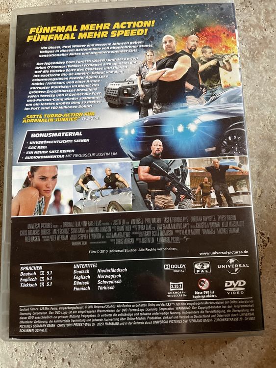 DVD fast and furious 5 (Gebraucht) in Dettighofen (Lengwil) für CHF 1.5 – mit Lieferung auf ...