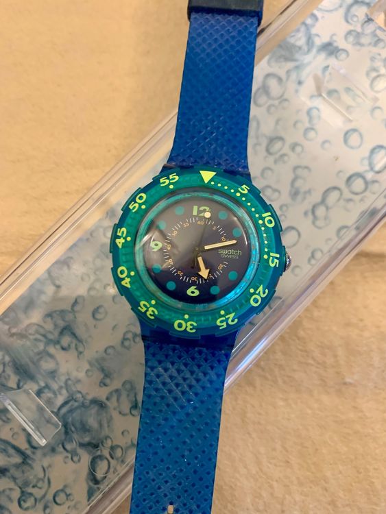 SWATCH SCUBA BLUE MOON 1990 . Con scatola originale. (Neu (gemäss ...