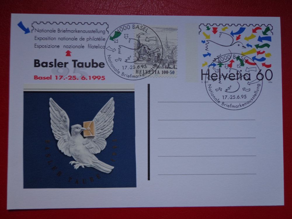 Carte document 1995 BASLER TAUBE Briefmarkenausstellung Bâle | Kaufen auf Ricardo