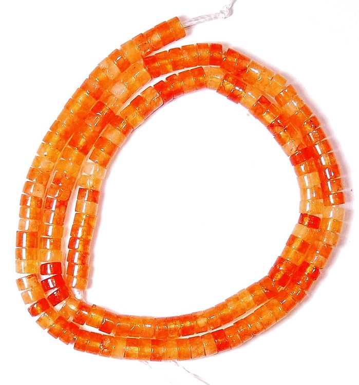 1 Strang echte schöne orange Topas Rondellen 4 x 3 mm (Neu (gemäss ...