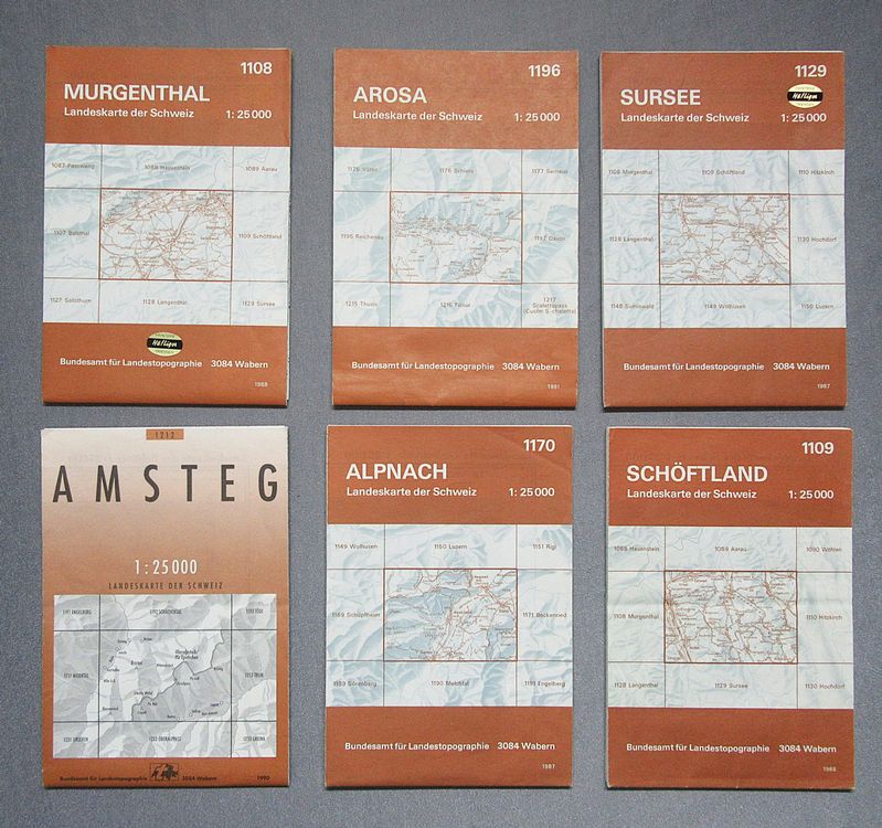 6 Landeskarten der Schweiz 1 : 25 000 - ab CHF 6.00 | Kaufen auf Ricardo