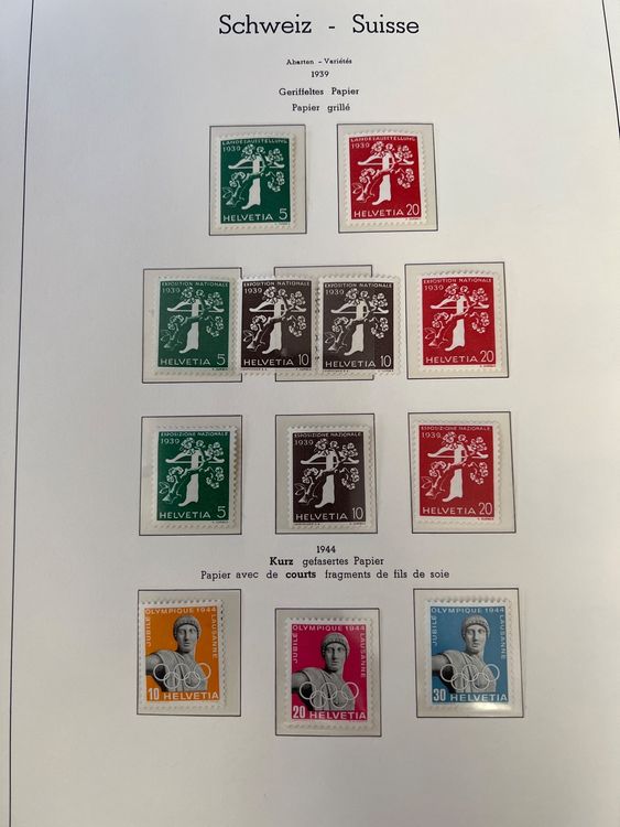 12 timbres neufs* 1939/44 selon photo (Gebraucht) in Charmey (Gruyère ...