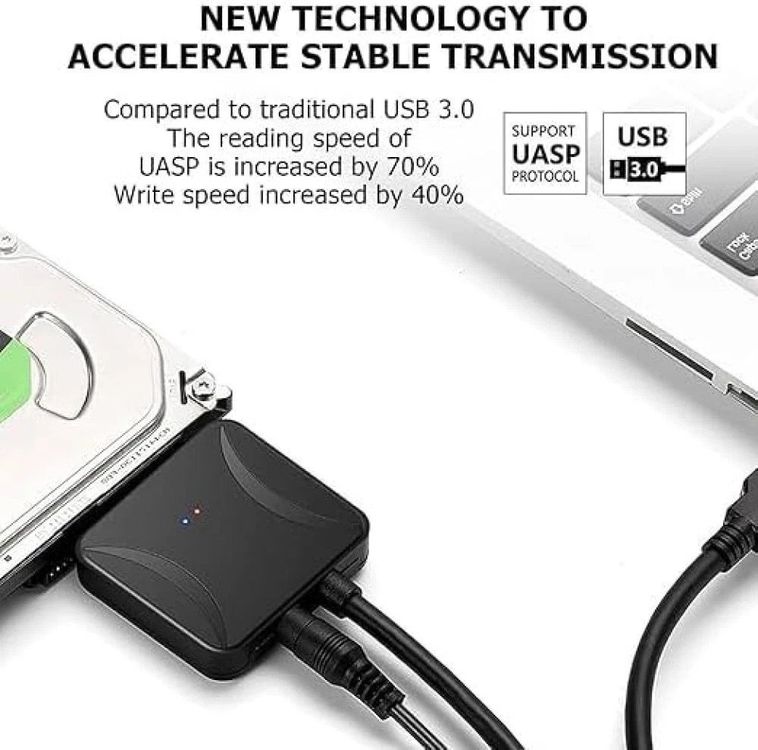 Konverter USB 3.0 SATA III Adapter Festplatte Kabel SDD HDD (Neu ...