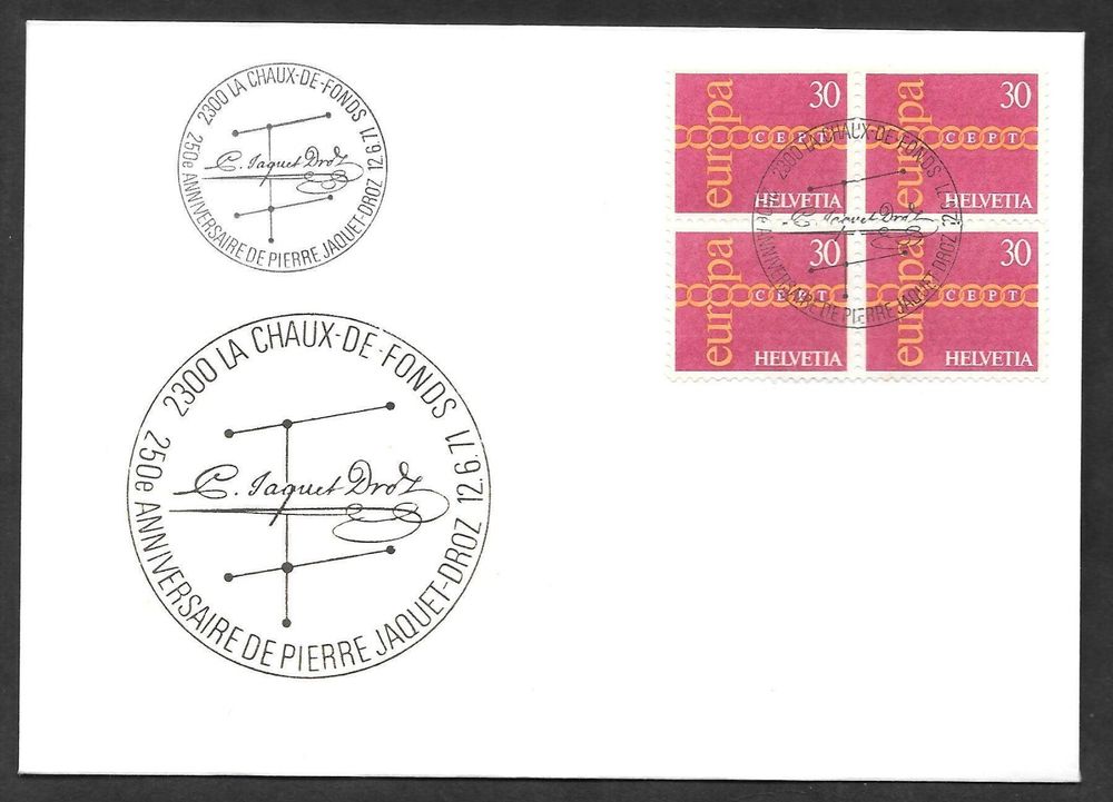 Sonderbrief S. 767 250 Ann. P. Jaquet La Chaux-de-Fonds 1971 | Kaufen ...