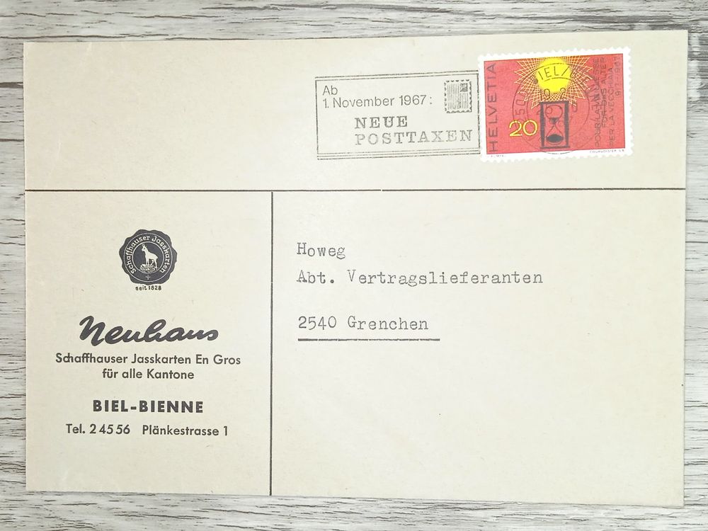 TR17 Enveloppe + Timbre Suisse 1967 (Gebraucht) in Cousset für CHF 0.65 – mit Lieferung auf ...