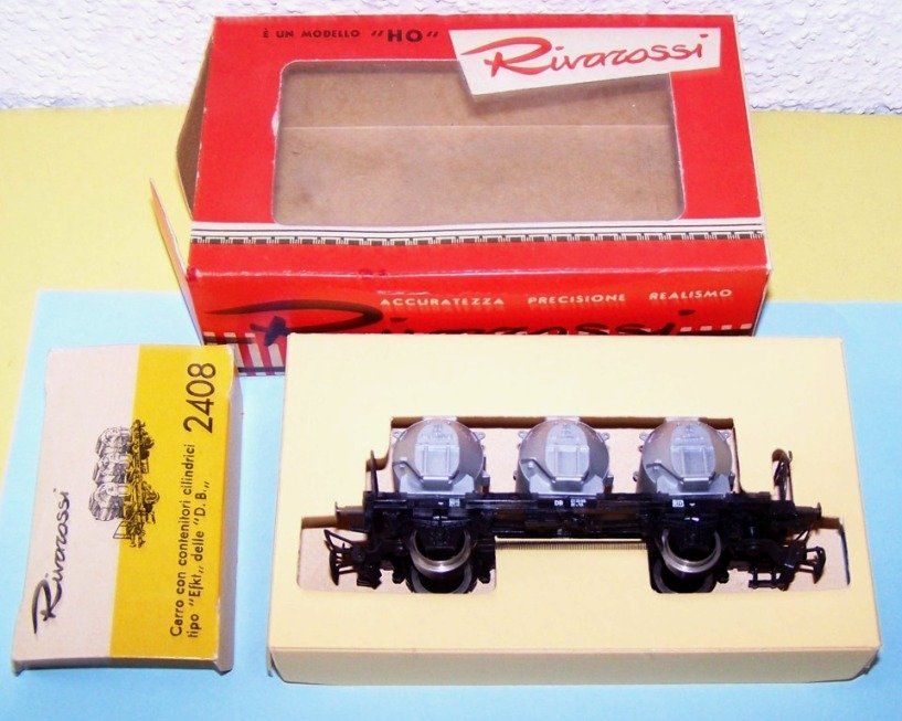 Rivarossi-Trix H0 2408 Tragwagen mit Efkt Behältern DB, 1962 (Neu und ...