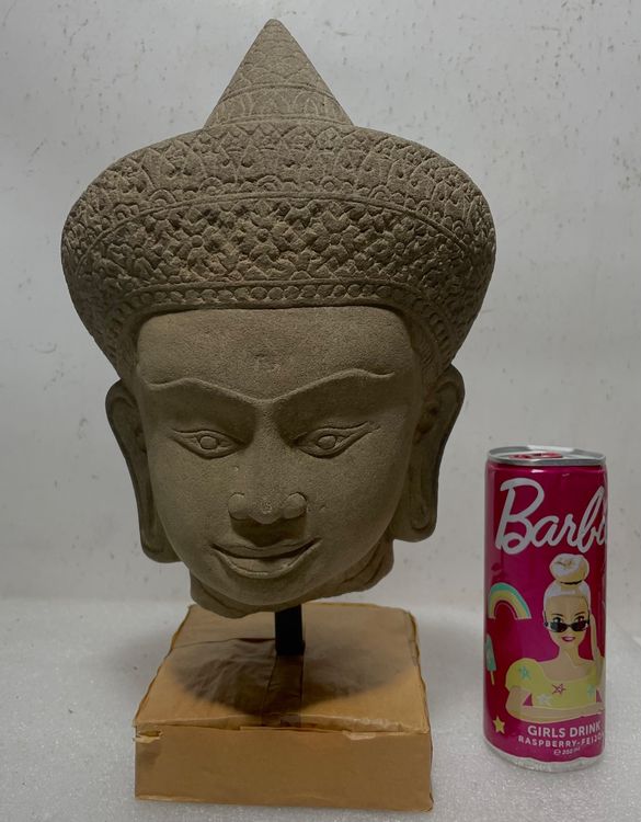 Alter Khmer Sandstein-Kopf des Buddha mit schönem Kopfbesch. (Gebraucht) in Root für CHF 609 ...