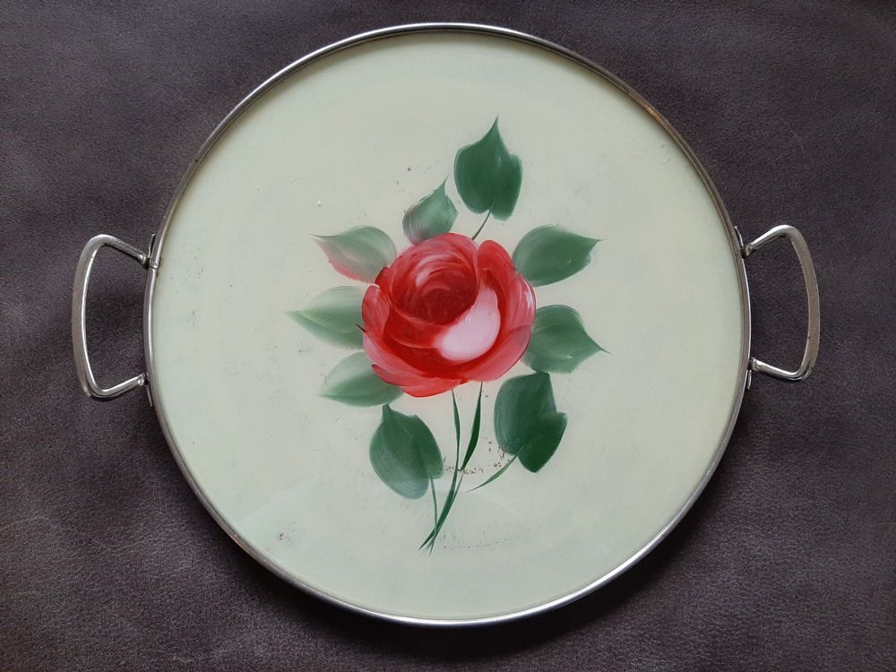 Vintage 50er Jahre Tortenplatte Kuchenplatte Rose Henkel | Kaufen auf ...