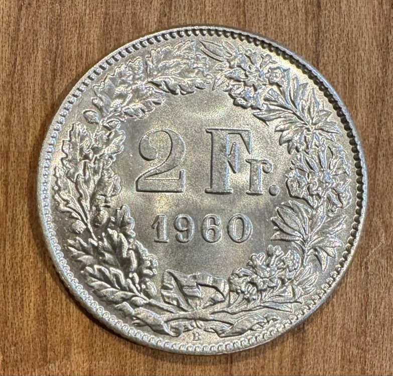 Silbermünze 2 Franken 1960 (Gebraucht) in Stadel für CHF 8 – mit Lieferung auf Ricardo kaufen