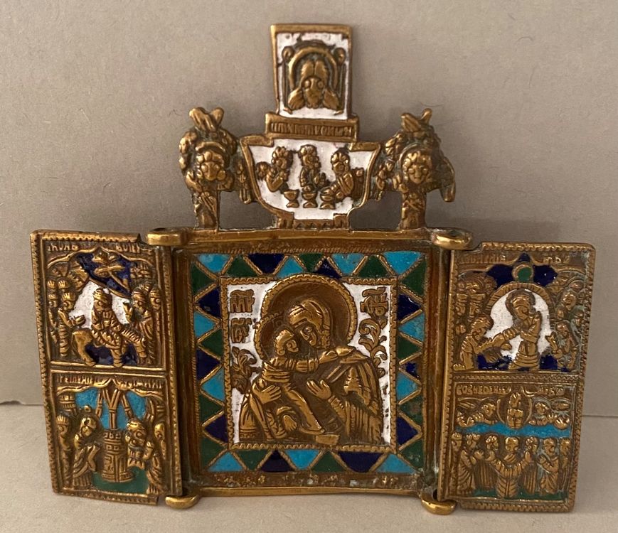 Antike Russische Ikone aus Bronze (Gebraucht) in Root für CHF 139 – mit Lieferung auf Ricardo kaufen