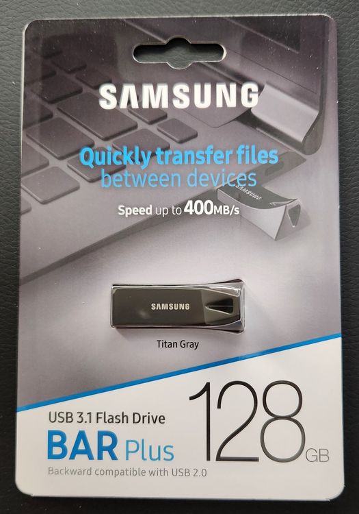 SAMSUNG BAR Plus, 128GB, Titanium Grey USB stick NEW OVP | Kaufen auf ...