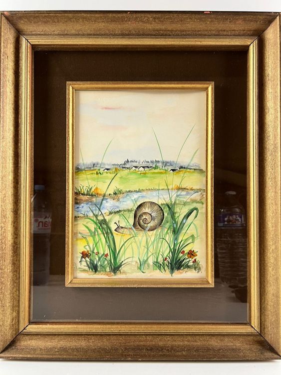 Schnecke mit Wunderschöne landschaft Aquarell Signiert. (Gebraucht) in Neuhausen am Rheinfall ...
