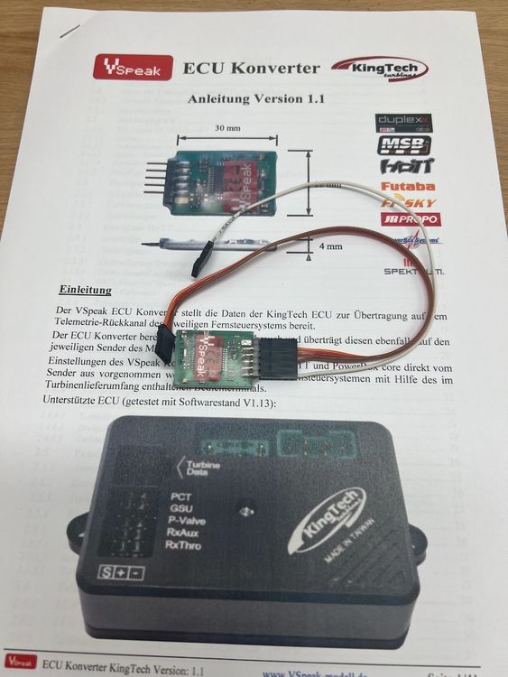 V-Speak ECU Konverter für kingtech Turbinen (Gebraucht) in Tscheppach ...