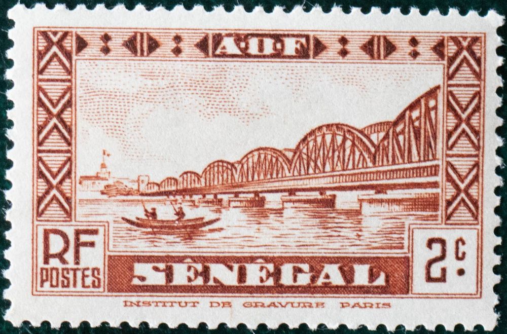 Senegal: Briefmarke, 2c, Brücke, Boot (Gebraucht) in Chiasso für CHF 1 ...