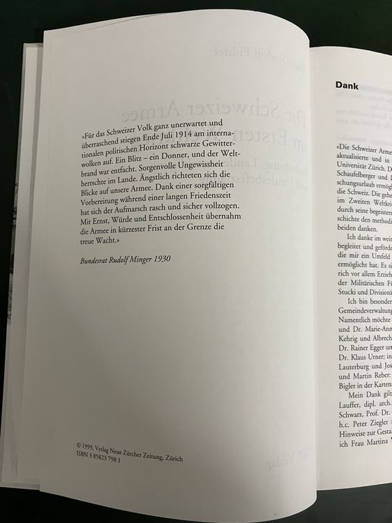 Die schweizer Armee im 1. Weltkrieg Hans Rudolf Fuhrer | Kaufen auf Ricardo