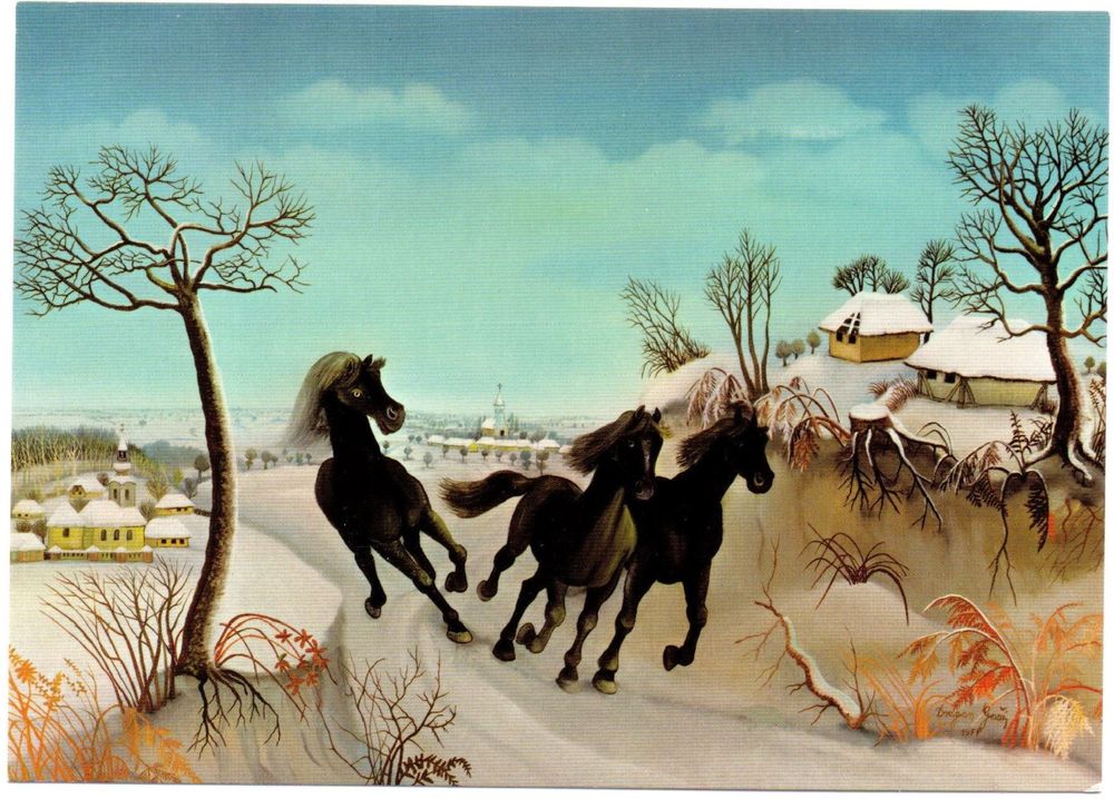 KÜNSTLER AK Springene Pferde, Altstadt Galerie AG ZÜRICH | Kaufen auf ...