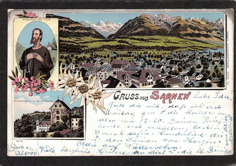 Lithografie: Gruss aus Sarnen , gel. 1904 (Gebraucht) in Reichenburg für CHF 33 – mit Lieferung ...