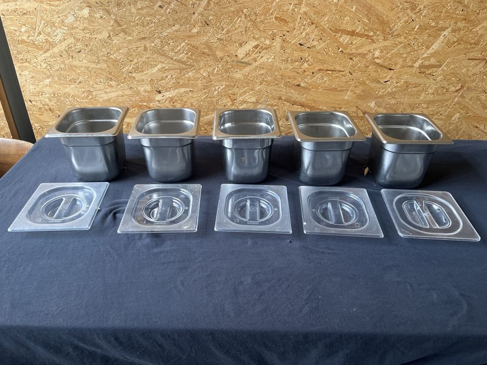 5 x 1x6 Gastronorm Behälter Franke, robust mit 5 Deckeln (Gebraucht) in ...