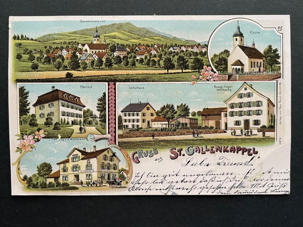 Gruss aus St. Gallenkappel LITHO AK 1905, Eckbug | Kaufen auf Ricardo
