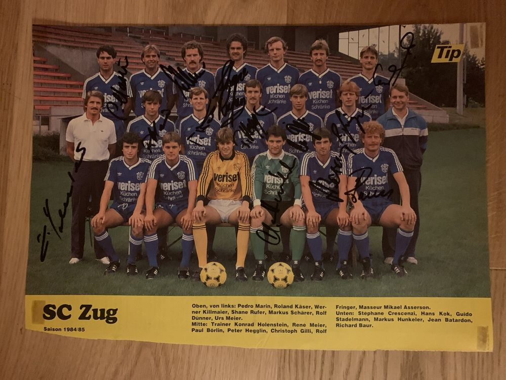 SC Zug Fussball 1984/85 NLA mit 13 Original Autogrammen (Gebraucht) in ...